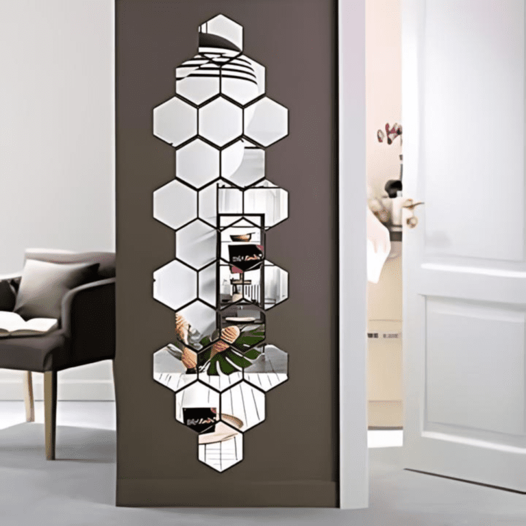 Hexagon Mirror Wall Stickers - 3D Mirror Stickers @99