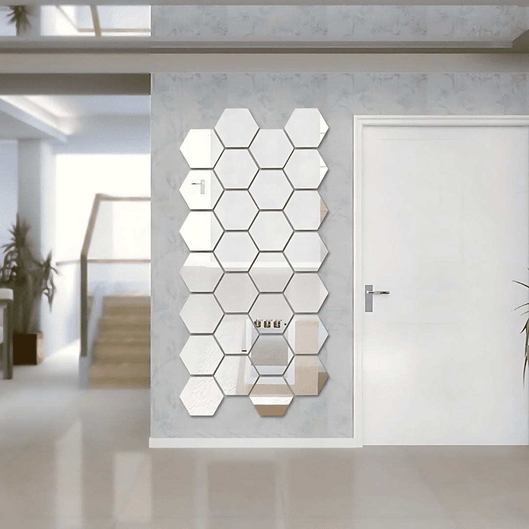 Hexagon Mirror Wall Stickers - 3D Mirror Stickers @99